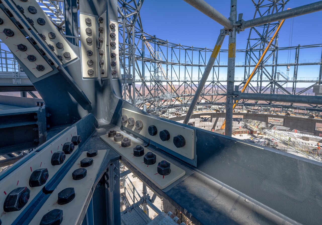 Bolts holding the ELT dome together | ESO Australia