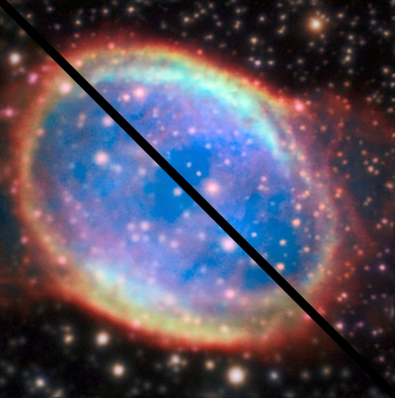 NGC 6563 with and without the AOF | ESO Australia