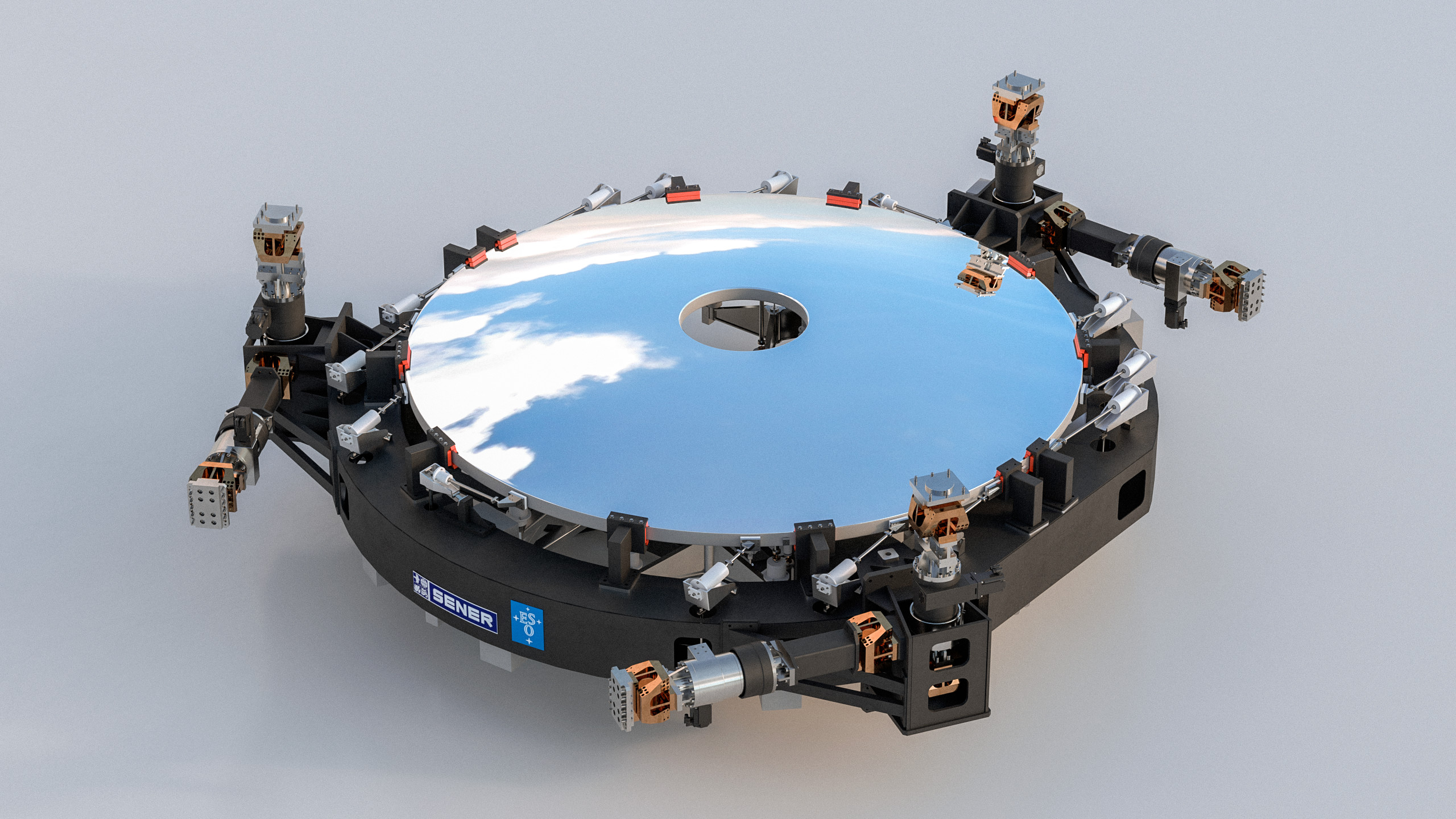 Rendering of ELT M2 mirror cell (a SENER project) | ESO Italia