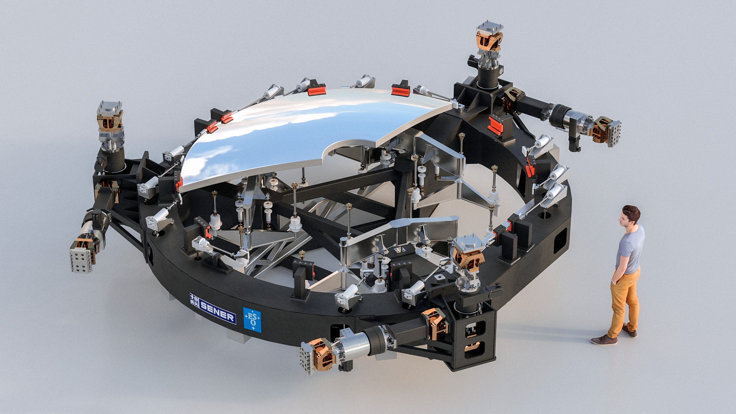 Rendering of the ELT M2 mirror (a SENER project) | ESO Österreich