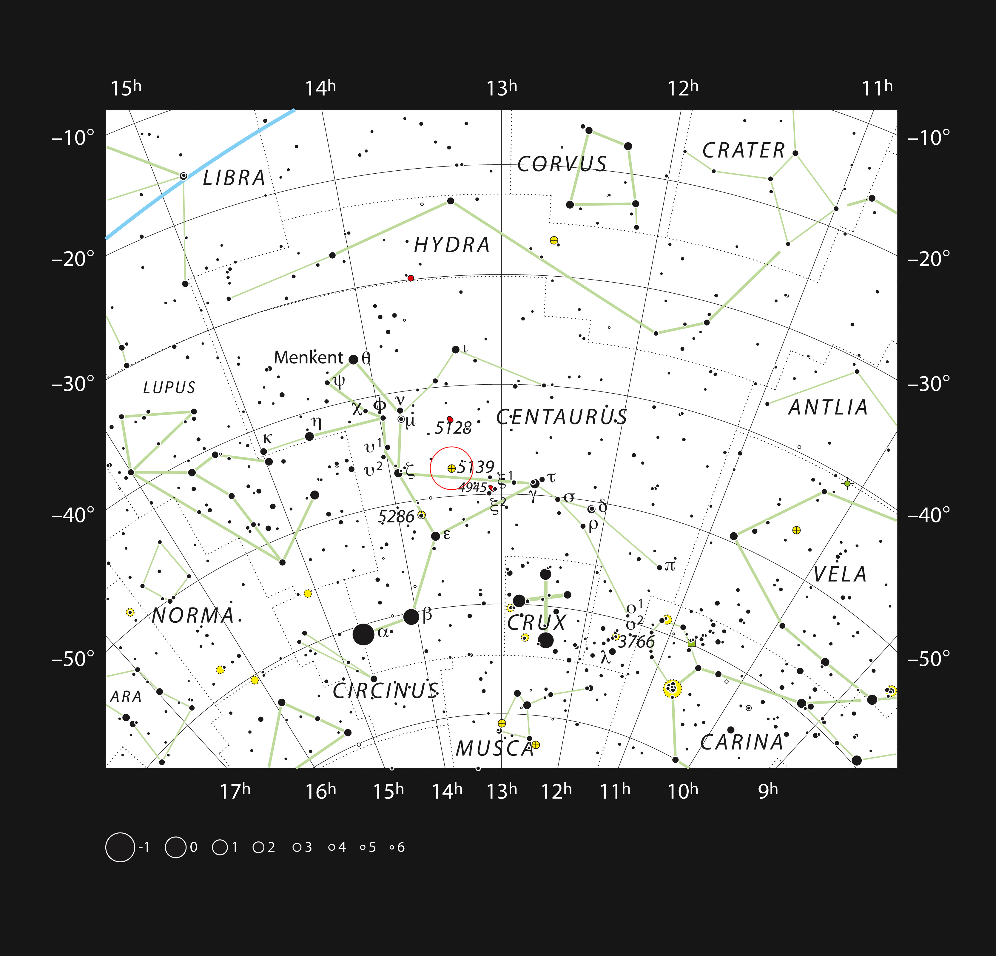 The globular star cluster Omega Centauri in the constellation of ...