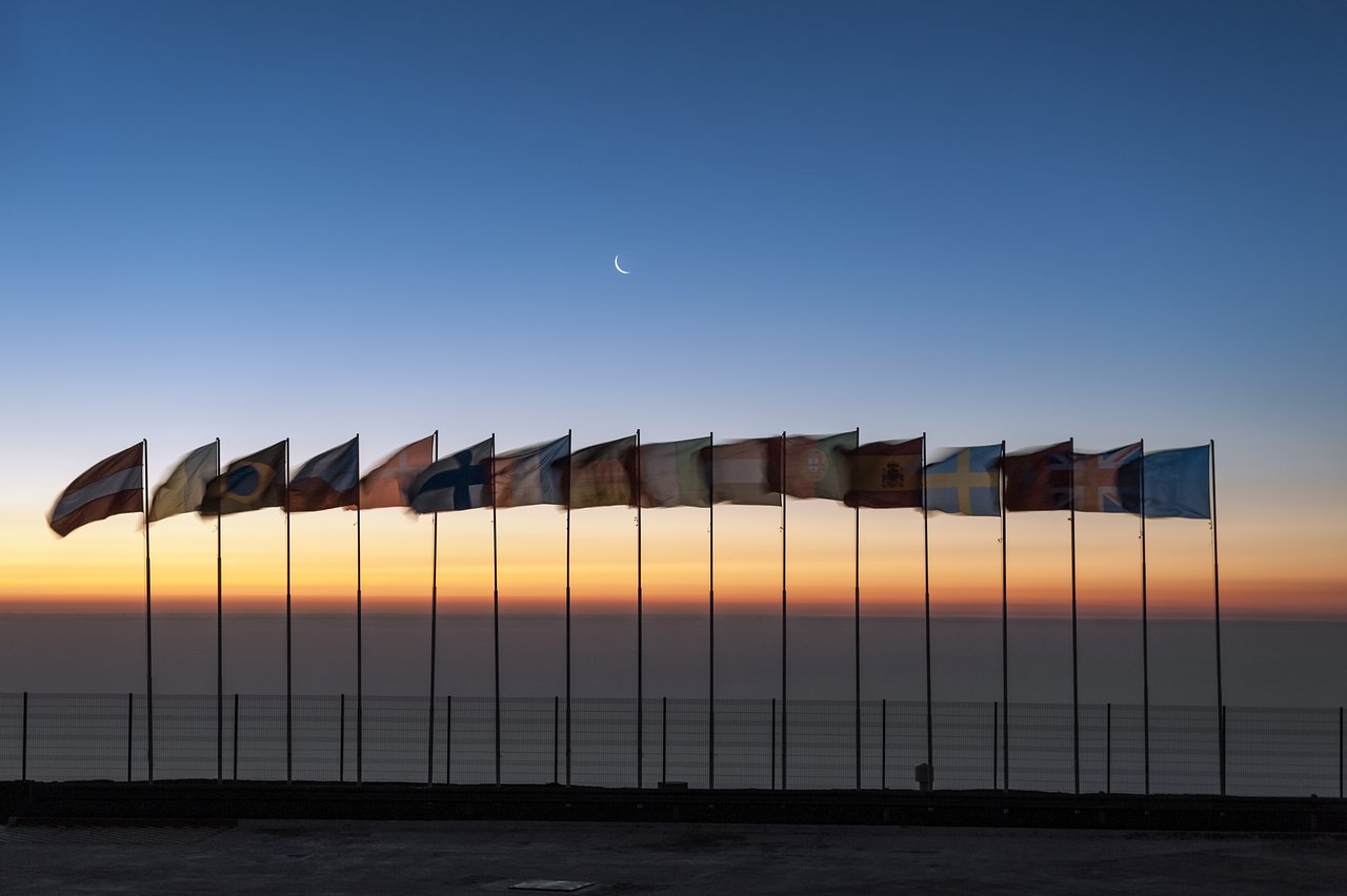 Flags atop Cerro Paranal | ESO