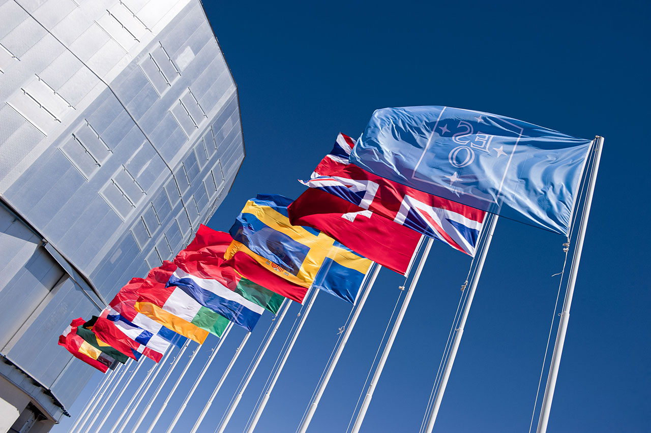 Flags atop Cerro Paranal | ESO