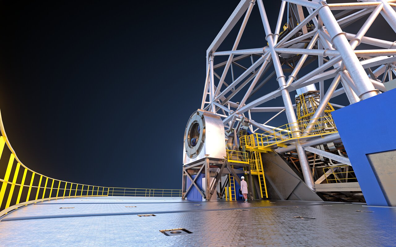 Rendering of the PFS-A on its supporting platform | ESO Ireland