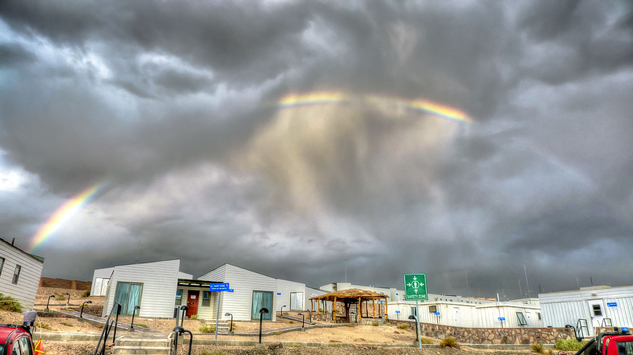 Rainbow over ALMA OSF | ESO United Kingdom