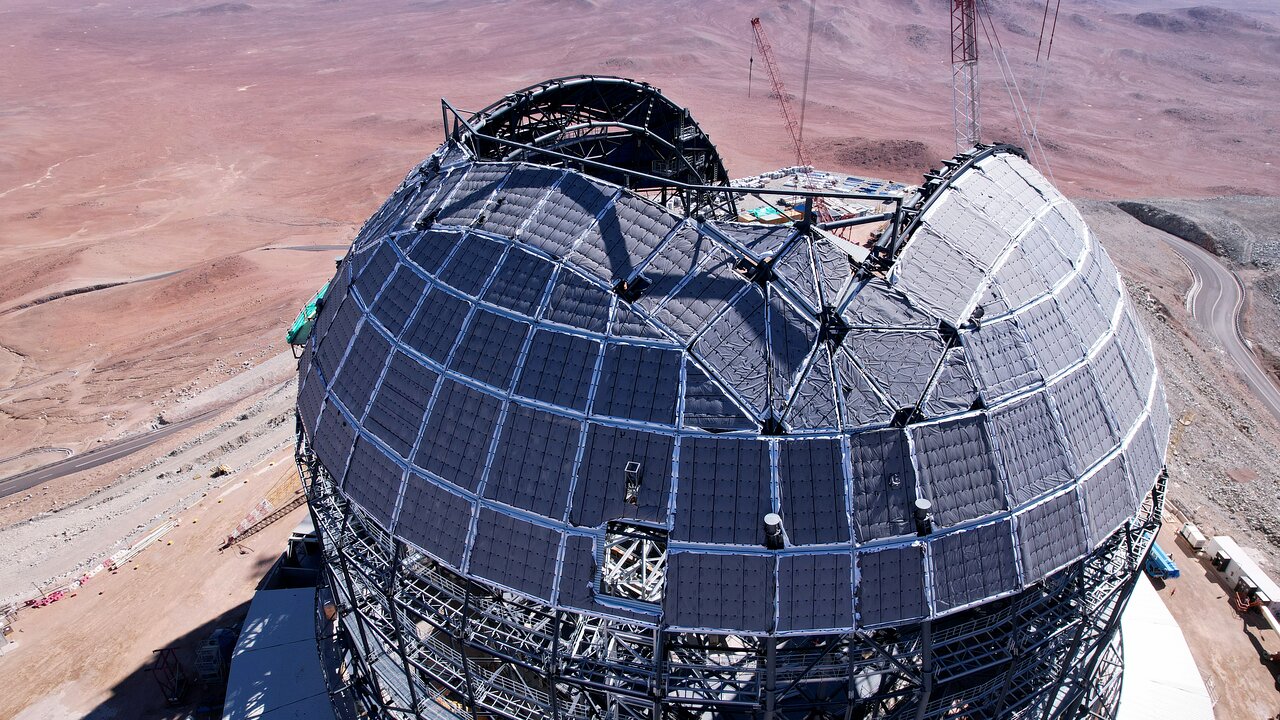 Drone image of the ELT dome construction | ESO