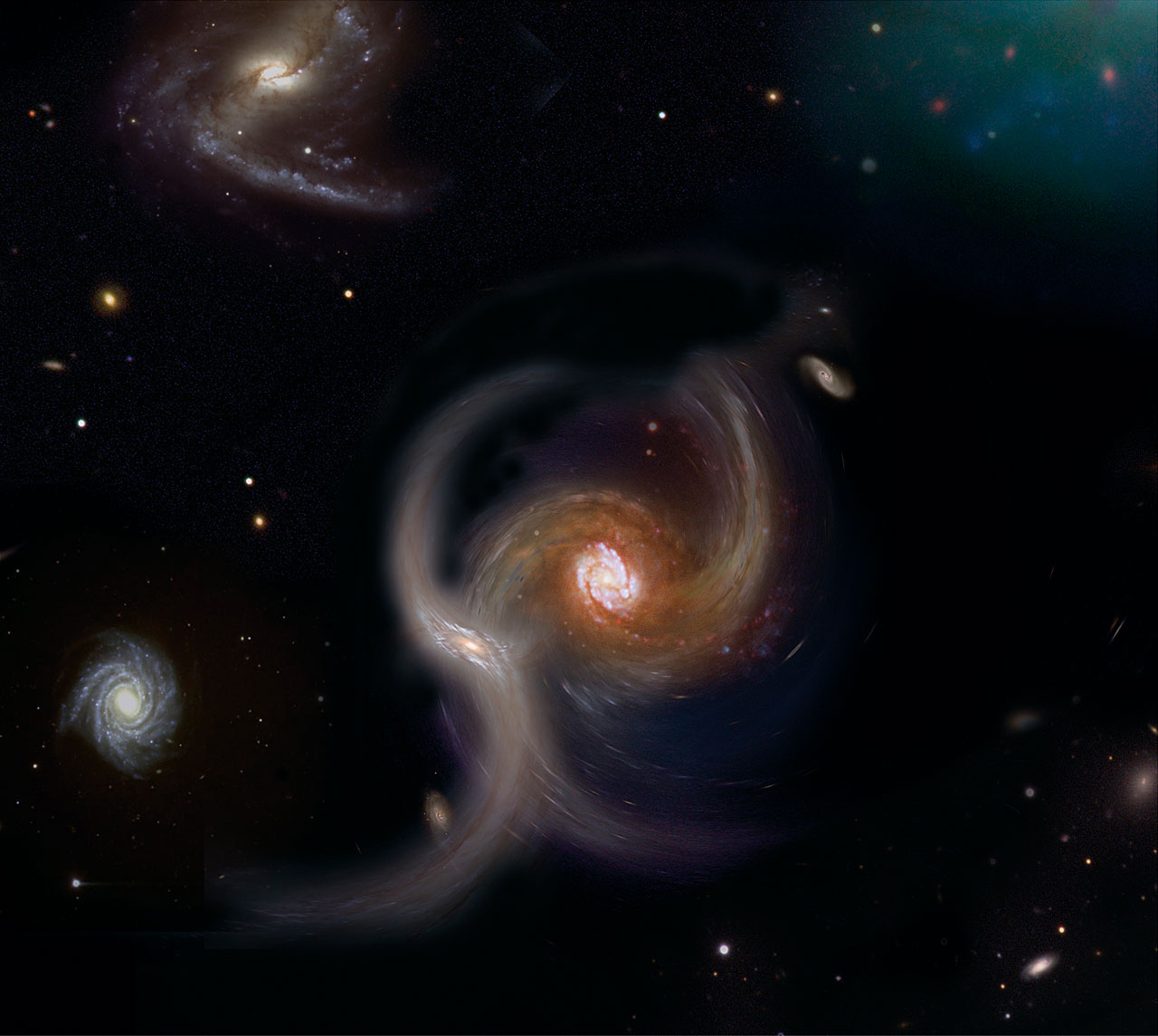 Collision between galaxies (artist's impression) | ESO España
