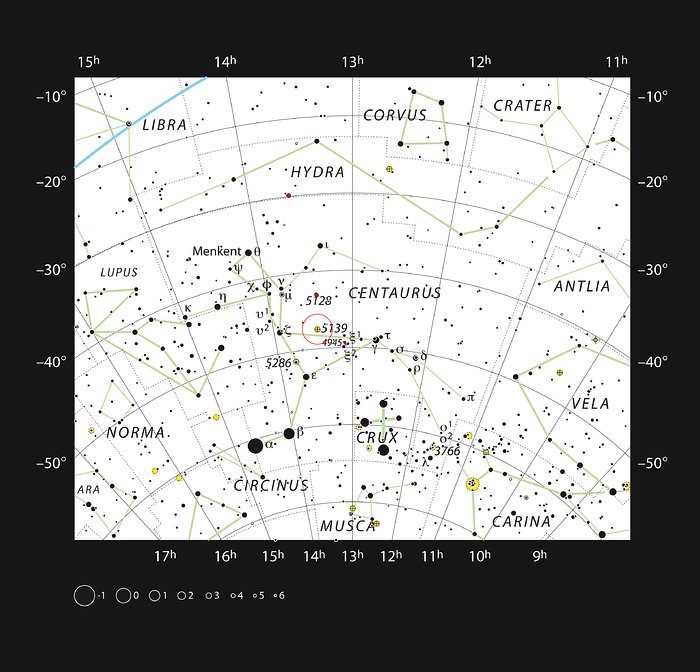 The globular star cluster Omega Centauri in the constellation of ...
