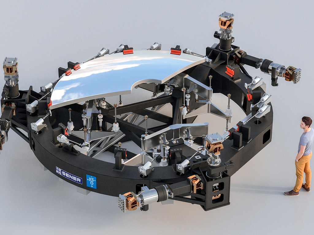 Rendering of the ELT M2 mirror (a SENER project) | ESO Suisse