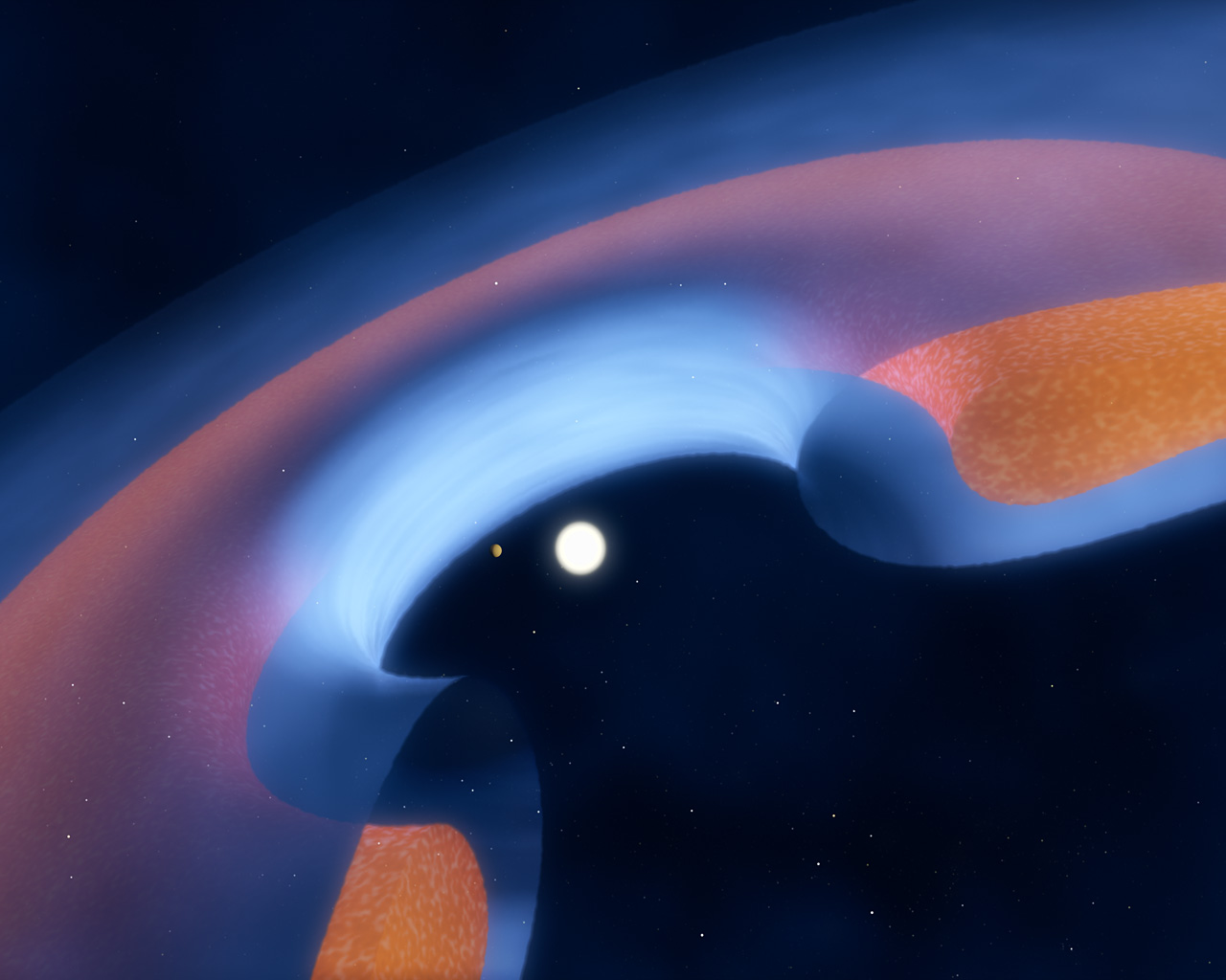 Schematic view of a transitional disc around a young star | ESO