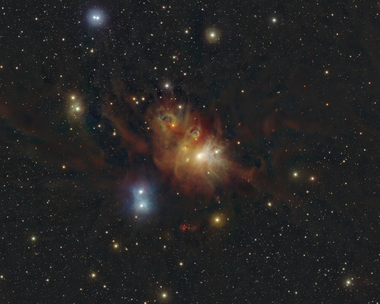 An infrared view of the region around the Coronet star cluster | ESO