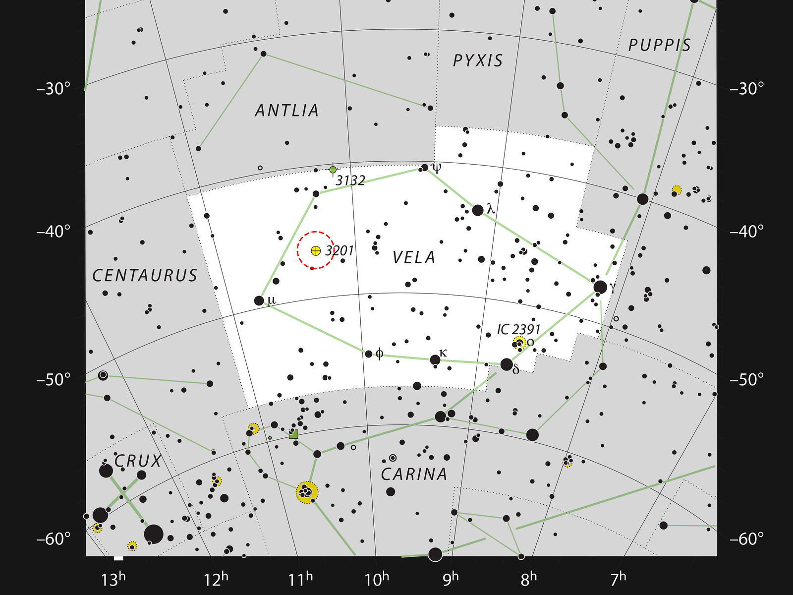 The globular cluster NGC 3201 in the constellation of Vela (The Sails ...
