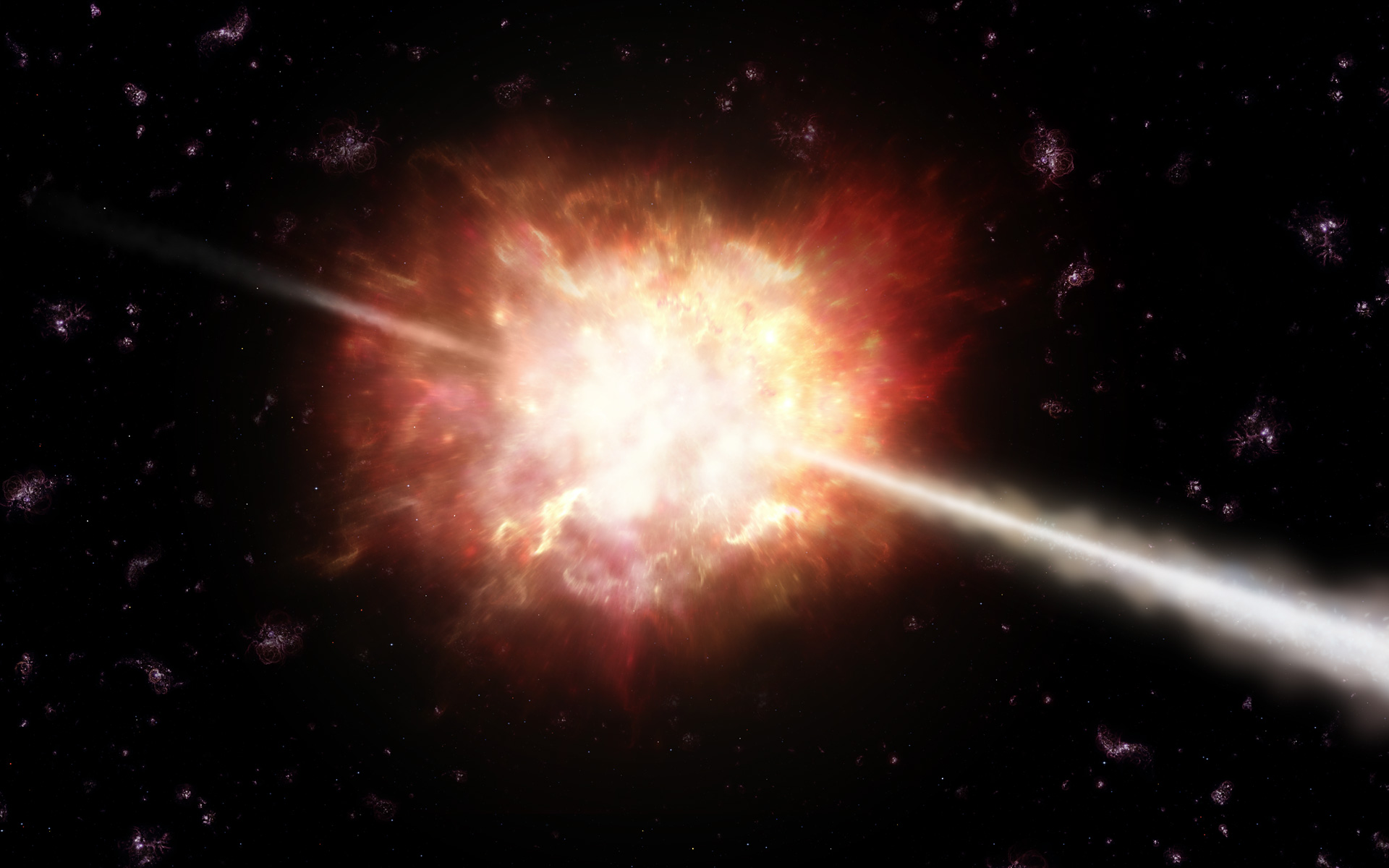 Artist’s impression of a gamma-ray burst | ESO