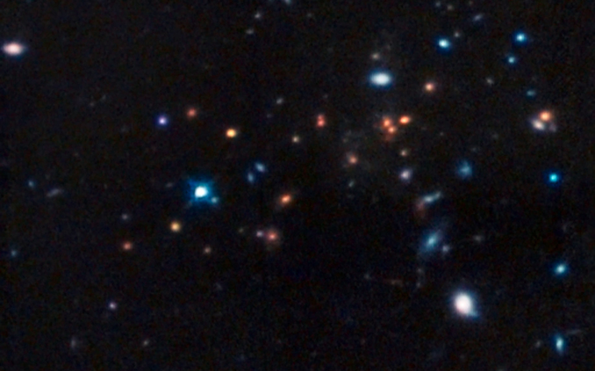 Hubble infrared image of the most remote mature cluster of galaxies yet ...