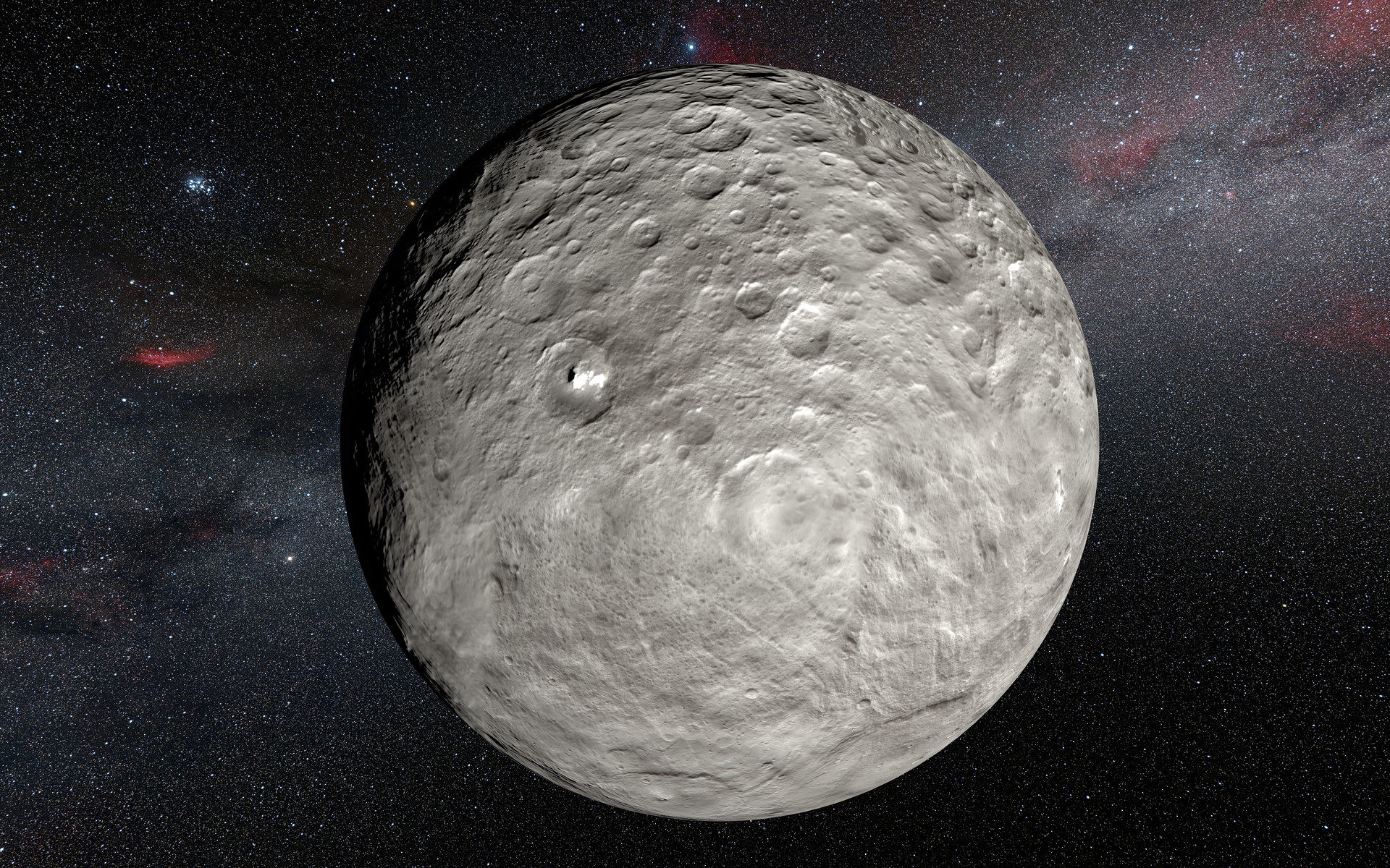 Artist’s view of bright spots on Ceres imaged by the Dawn spacecraft | ESO