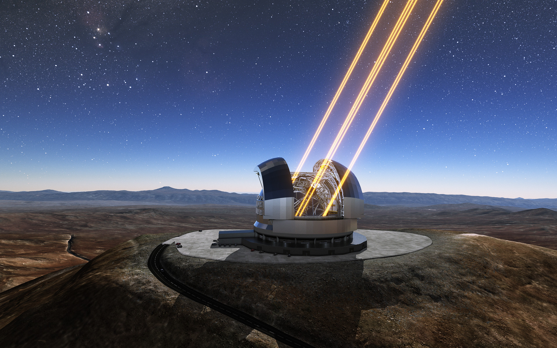Artist’s rendering of the ELT in operation | ESO