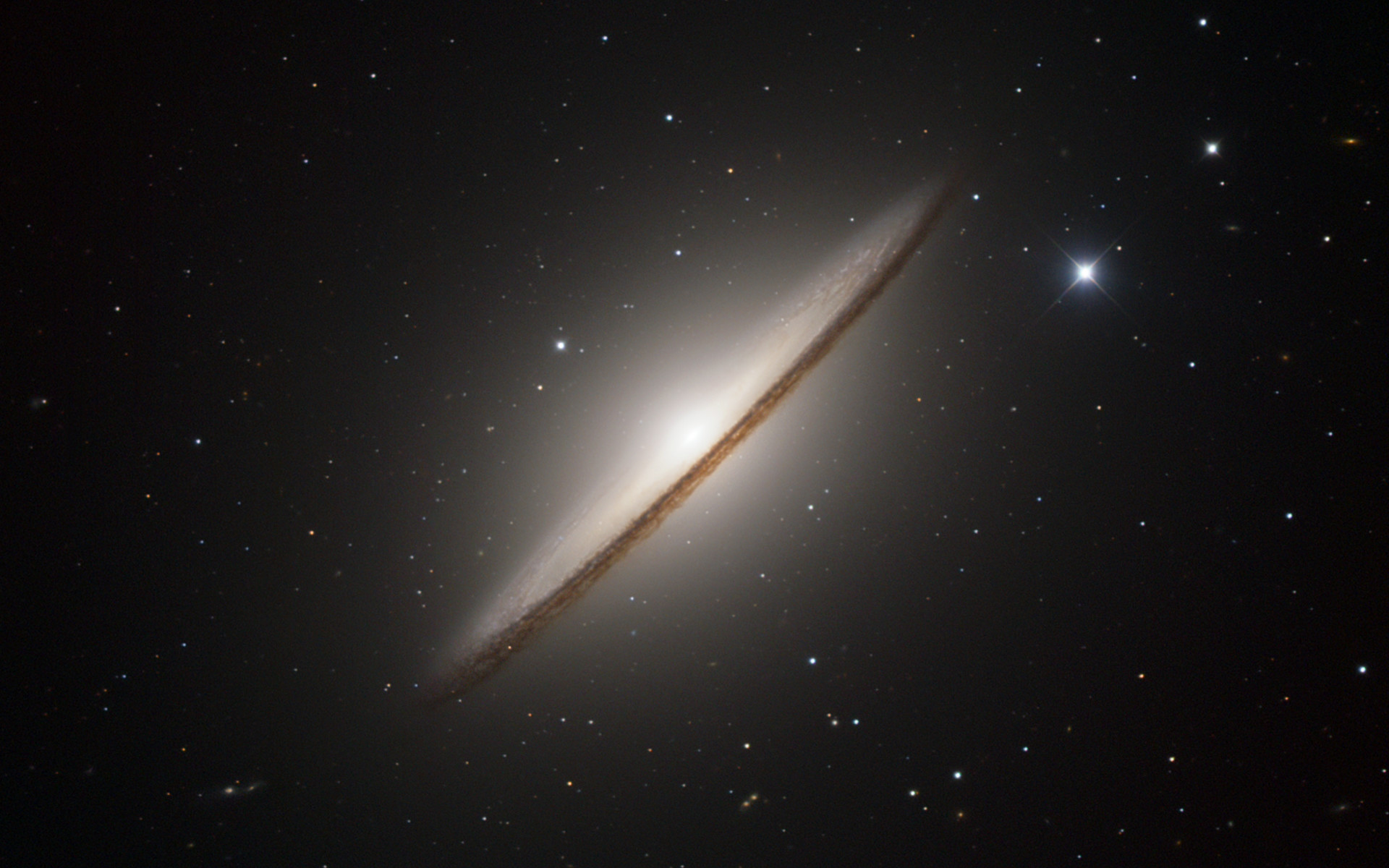 Spiral galaxy Messier 104, widely known as the "Sombrero" [1920x1200 ...