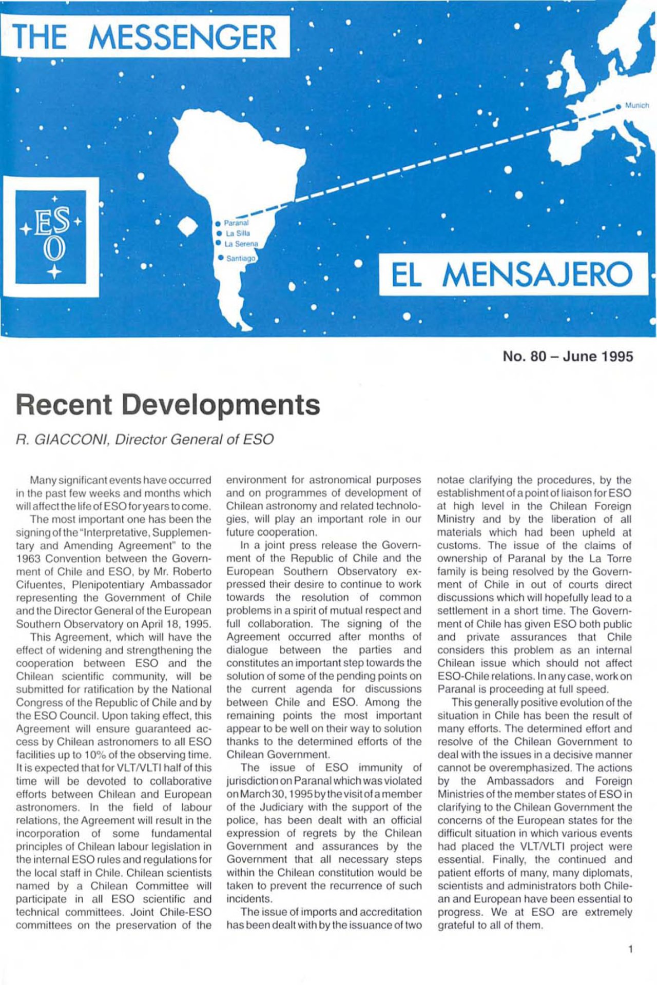 Messenger Issue 080 | ESO France