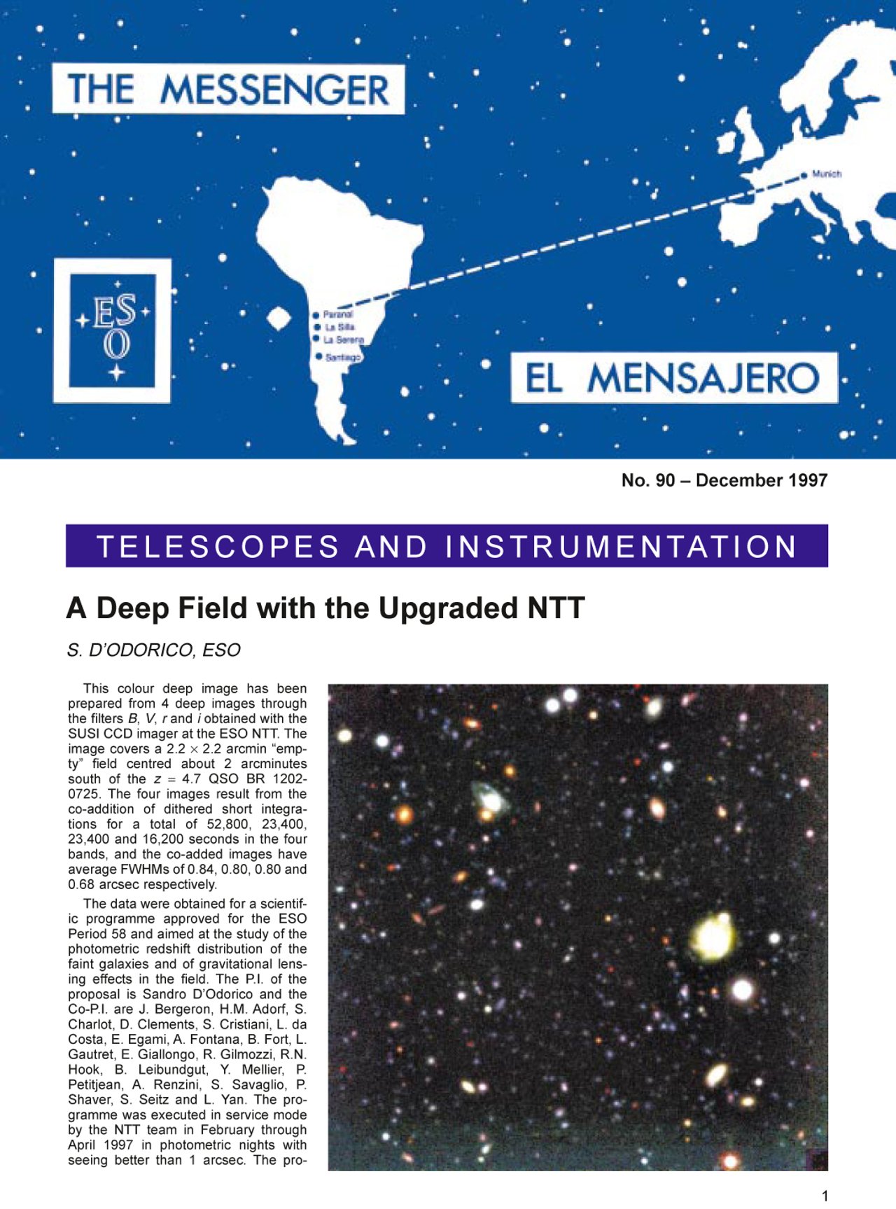 Messenger Issue 090 | ESO Svizzera