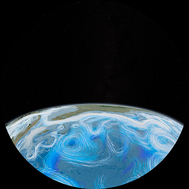 Dynamic Earth: visualisation of global ocean and wind currents | ESO