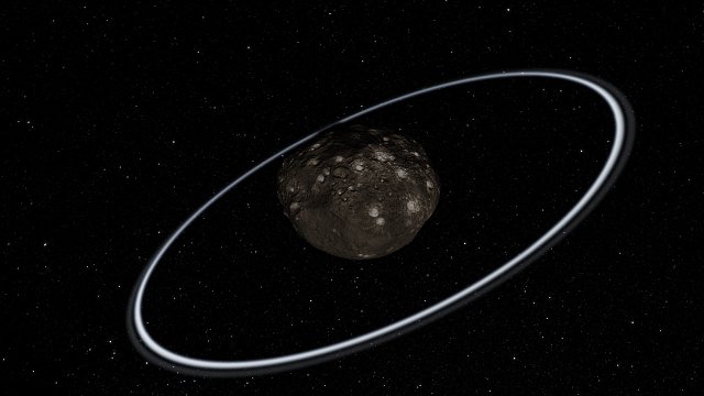 Artist's impression of ring system around asteroid Chariklo | ESO