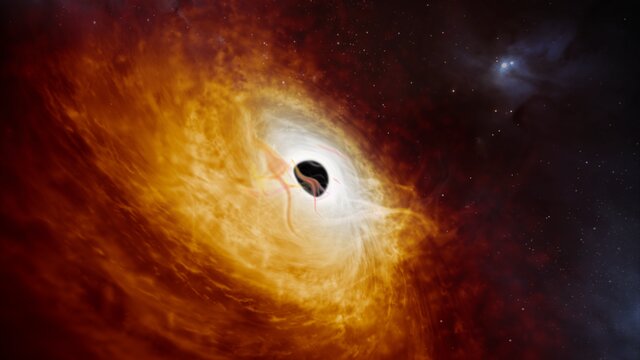 Artist’s impression of the record-breaking quasar J0529-4351 | ESO